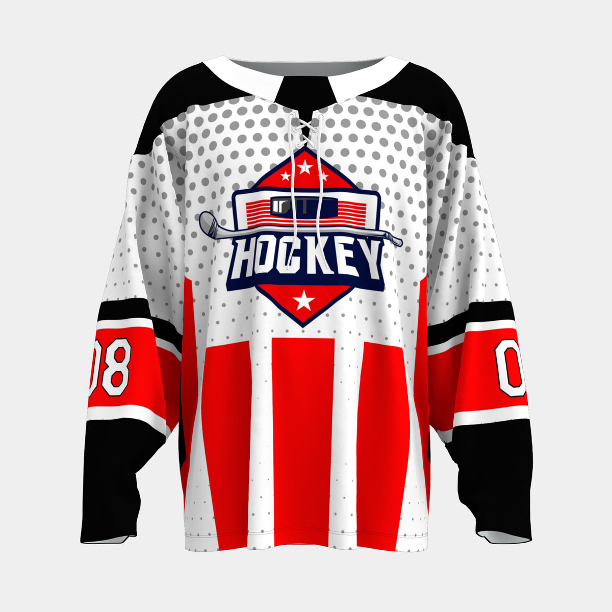 Custom Iron Dots Ice Hockey Jersey With Lace | Kit Designer